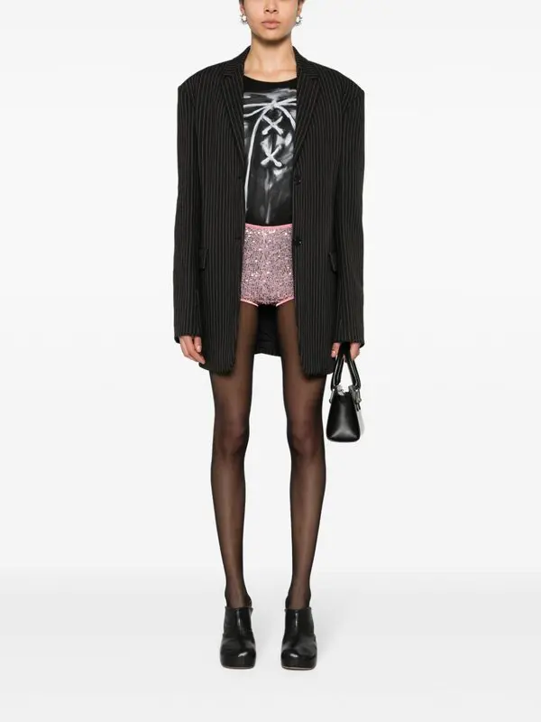 Alchemy Fashions X Lia Aram Sequin-embellished High-rise Shorts - Pink