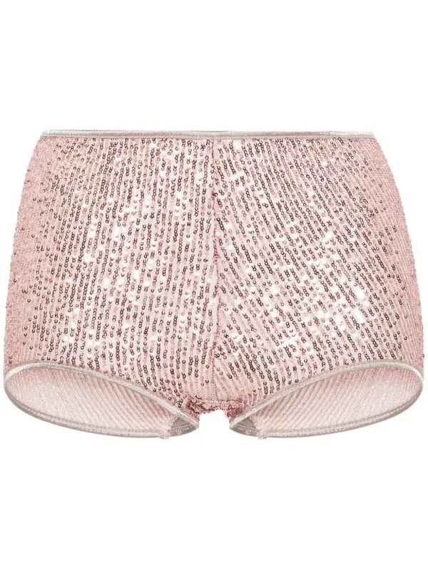 Alchemy Fashions X Lia Aram Sequin-embellished Shorts - Gold