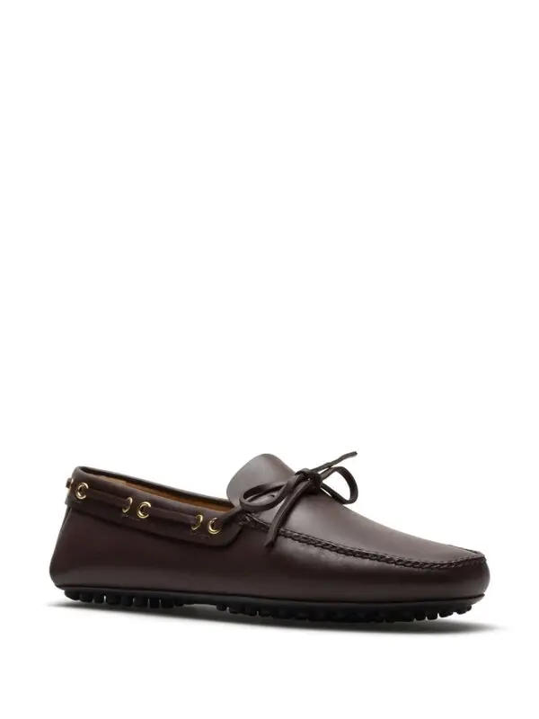 Car Shoe Leather Driving Shoes - Brown