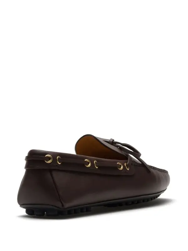 Car Shoe Leather Driving Shoes - Brown