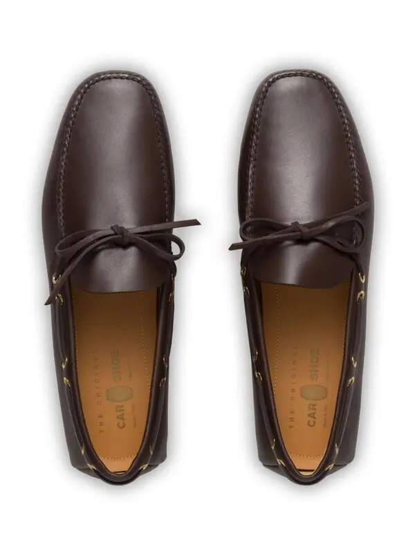 Car Shoe Leather Driving Shoes - Brown