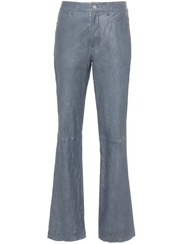 Zadig&Voltaire Straight-leg Crinkled-leather Trousers