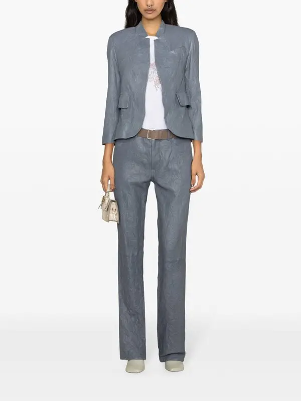 Zadig&Voltaire Straight-leg Crinkled-leather Trousers