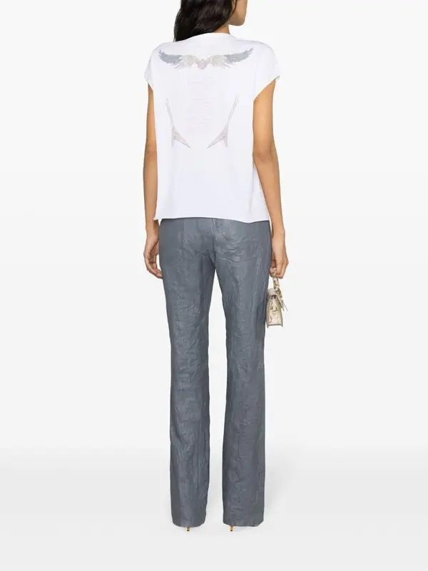 Zadig&Voltaire Straight-leg Crinkled-leather Trousers