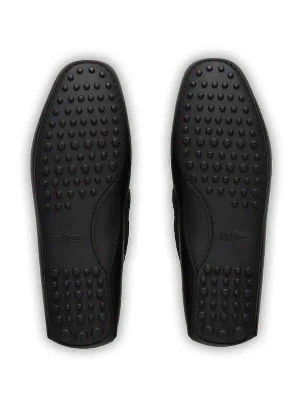 Car Shoe Bow-detail Driving Shoes - Black