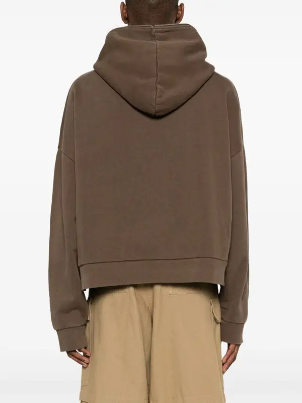 ENTIRE STUDIOS Organic-cotton Zipped Hoodie - Brown