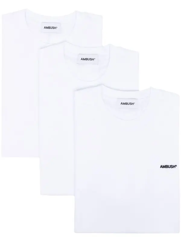 AMBUSH Logo-embroidered Cotton T-shirt - White