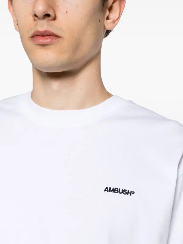 AMBUSH Logo-embroidered Cotton T-shirt - White