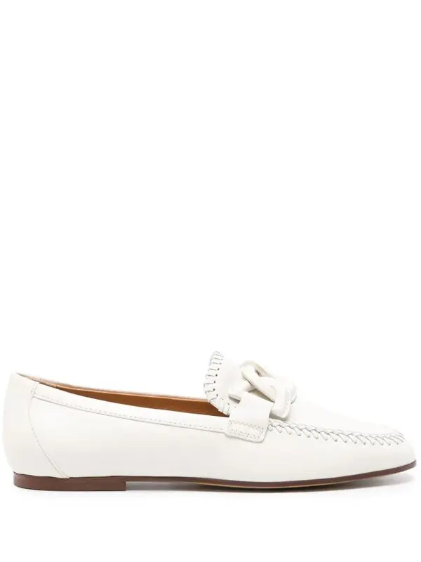 TOD'S Kate Leather Loafers - White