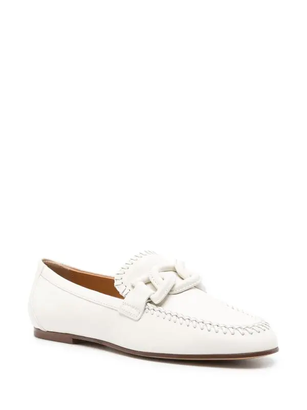 TOD'S Kate Leather Loafers - White