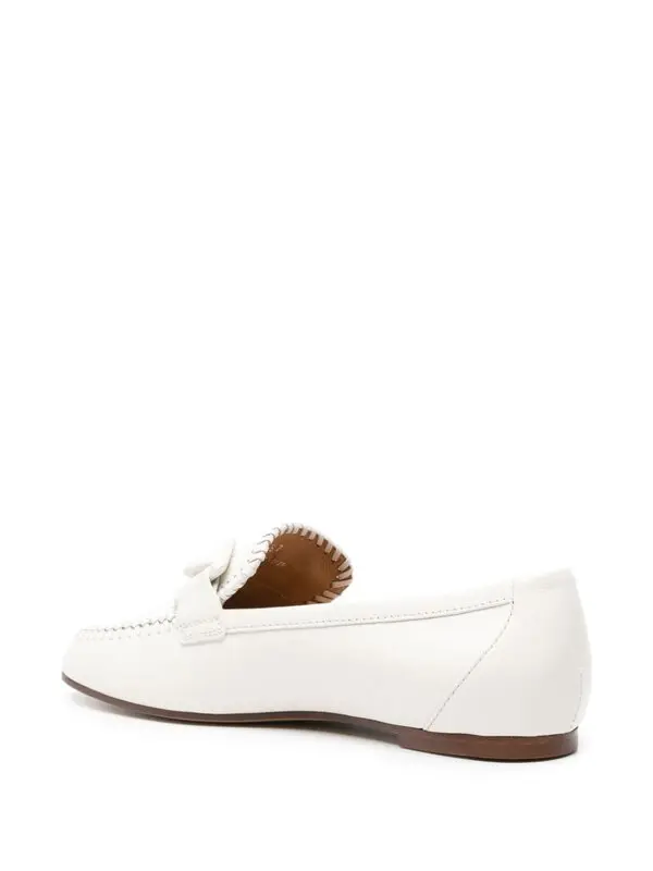 TOD'S Kate Leather Loafers - White