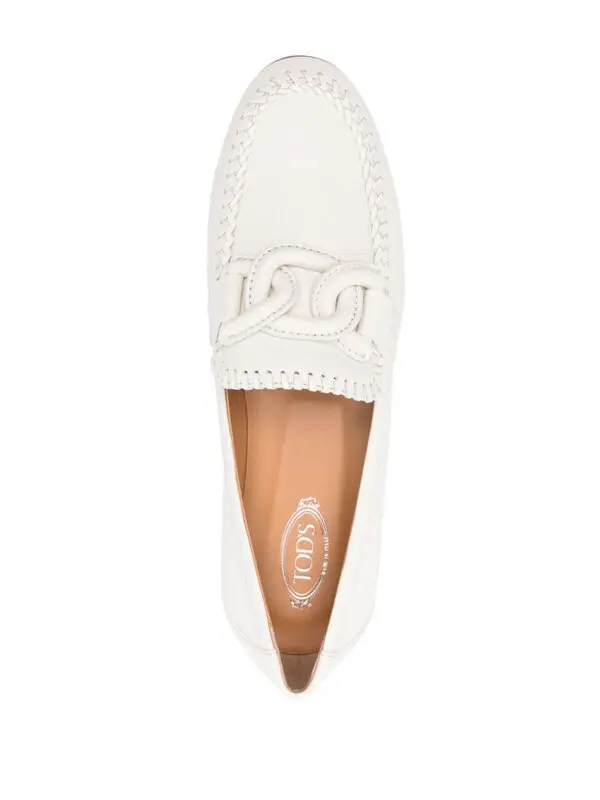 TOD'S Kate Leather Loafers - White