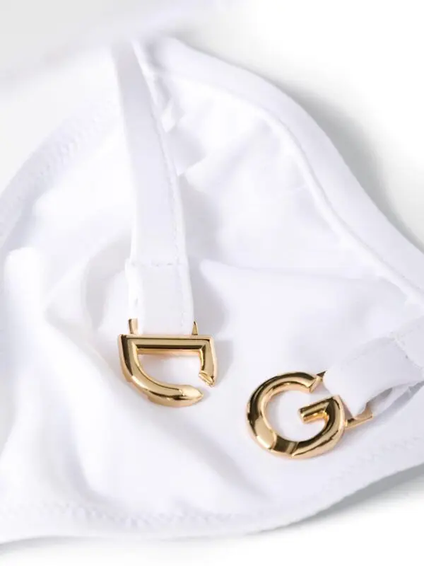 Dolce & Gabbana Logo-plaque Triangle Bikini - White