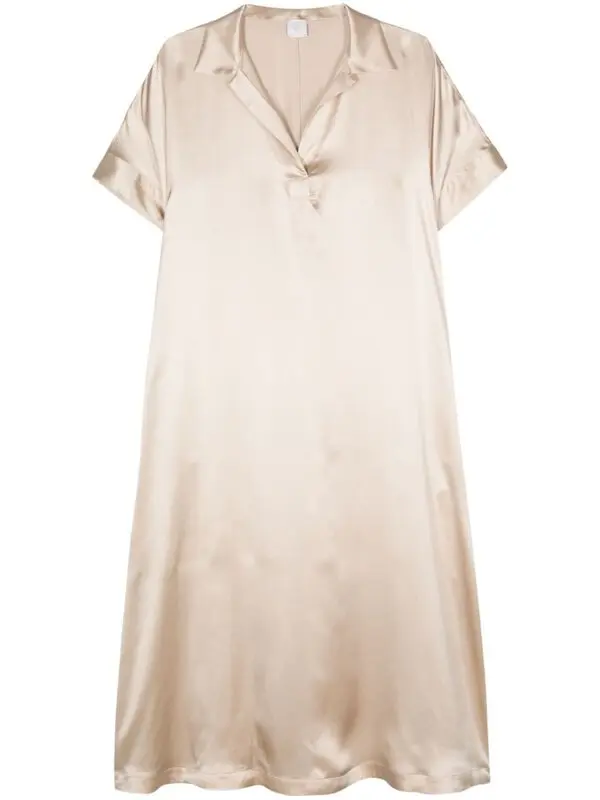 Eleventy Satin Silk Midi Dress