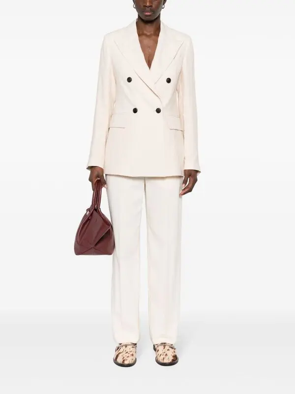 Eleventy Double-breasted Linen Blazer - Neutrals