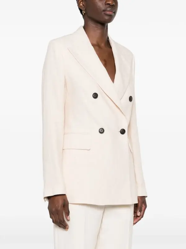 Eleventy Double-breasted Linen Blazer - Neutrals