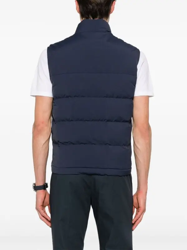 Eleventy Zip Quilted Gilet - Blue