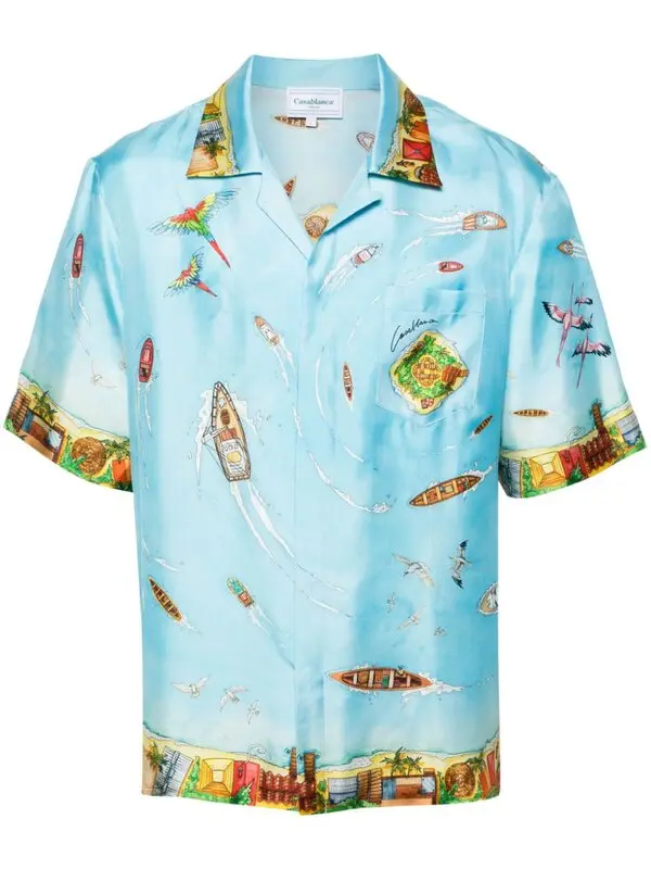 Casablanca Maison Sur Piloti Silk Shirt