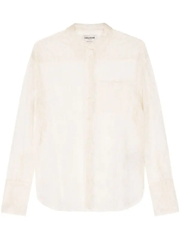 Zadig&Voltaire Tyrone Floral-lace Mesh Shirt