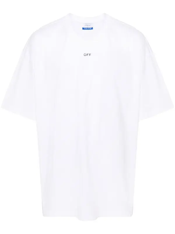Off-White Logo-stamp Cotton T-shirt - White