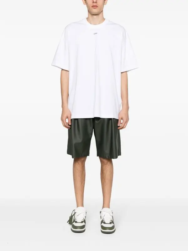 Off-White Logo-stamp Cotton T-shirt - White