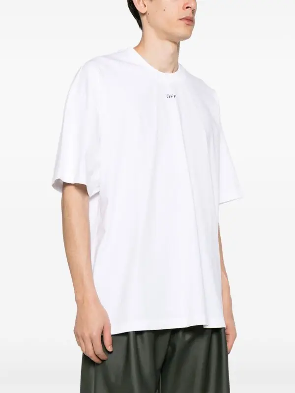 Off-White Logo-stamp Cotton T-shirt - White