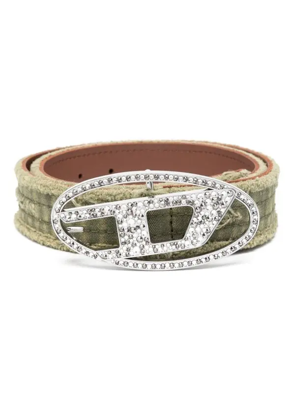 DIESEL® B-1dr Strass Distressed Belt - Green
