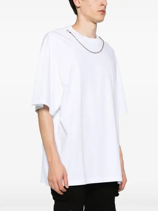 AMBUSH Chain-detail Logo-embroidered T-shirt - White