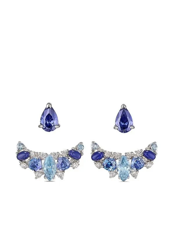 ANABELA CHAN 18kt White Gold Twinkle Ear-jacket Earrings - Blue