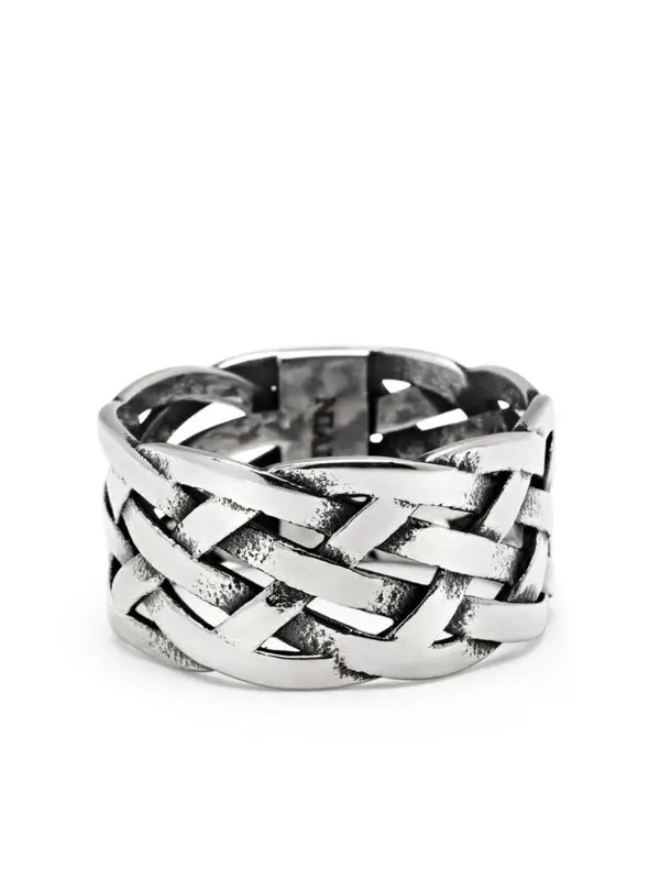 NIALAYA JEWELRY Woven Chain Ring - Silver