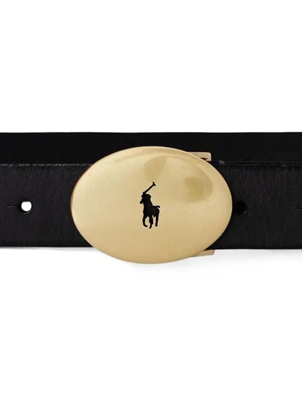 Polo Ralph Lauren Polo Pony Oval-buckle Vachetta Belt - Black