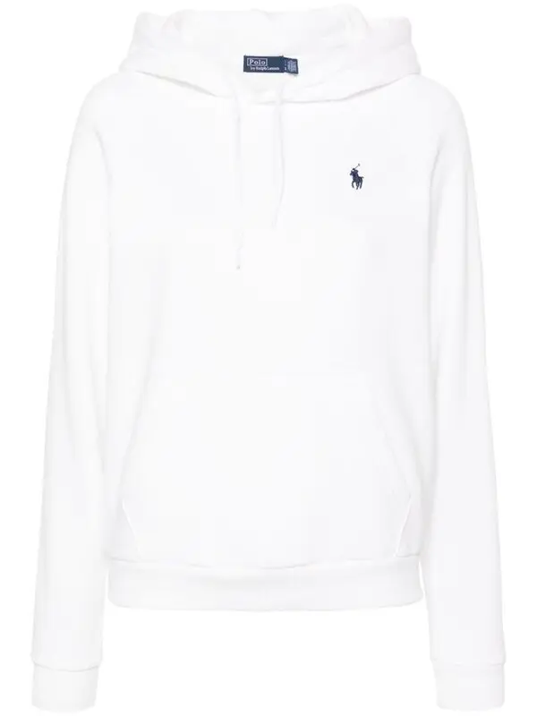 Polo Ralph Lauren Embroidered-logo Jersey Hoodie - White