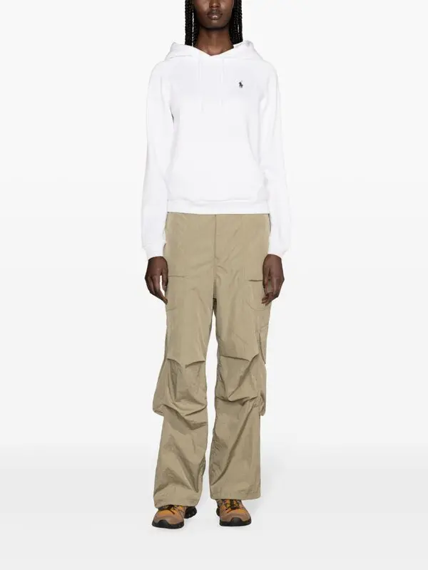 Polo Ralph Lauren Embroidered-logo Jersey Hoodie - White