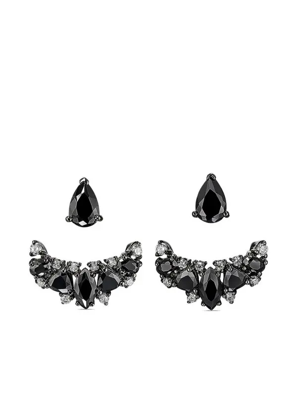ANABELA CHAN 18kt White Gold Twinkle Ear-jacket Earrings - Black