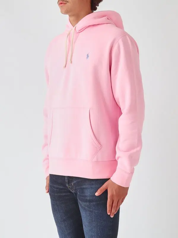 Polo Ralph Lauren Cotton Hoodie With Iconic Embroidered Pony Logo - Pink