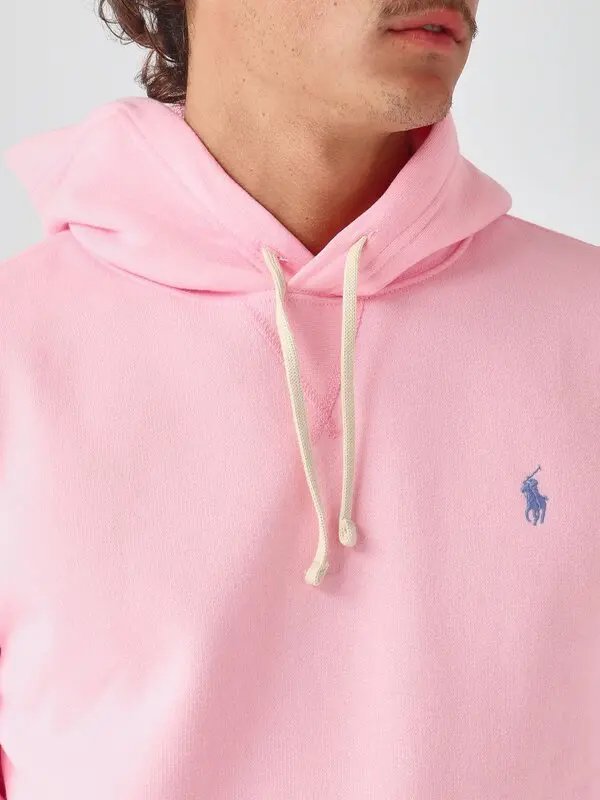 Polo Ralph Lauren Cotton Hoodie With Iconic Embroidered Pony Logo - Pink