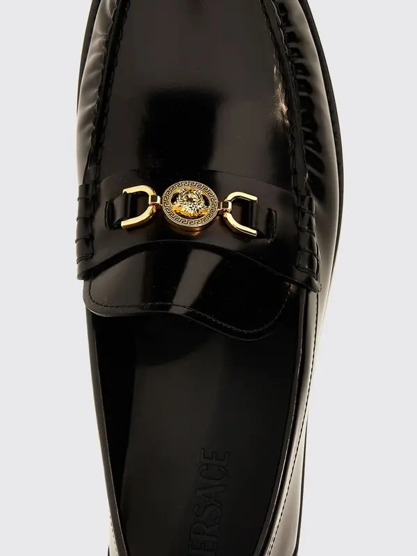 Versace Loafers With Gold Tone Medusa Detail - Black