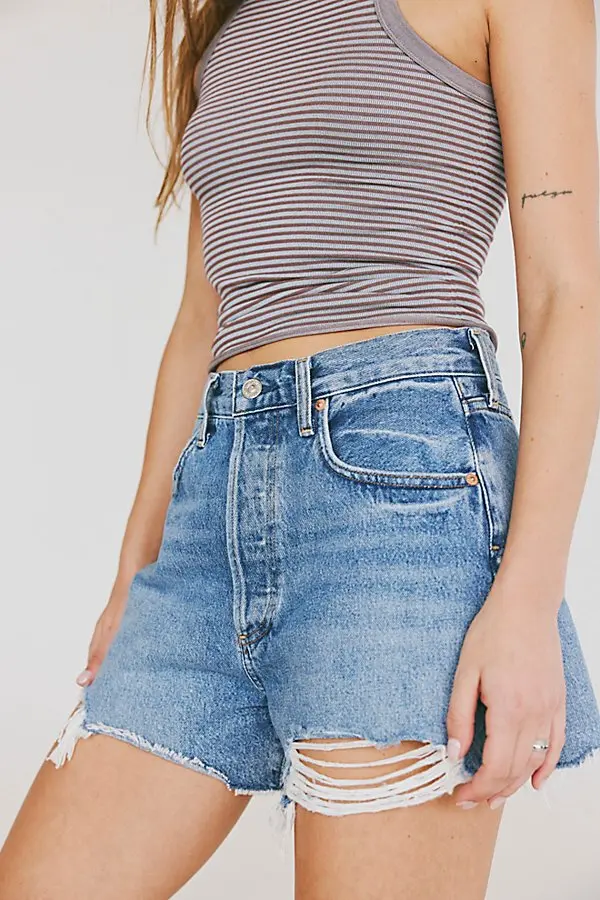 Citizens Of Humanity Marlow Vintage Fit Distressed Denim Shorts - Installation