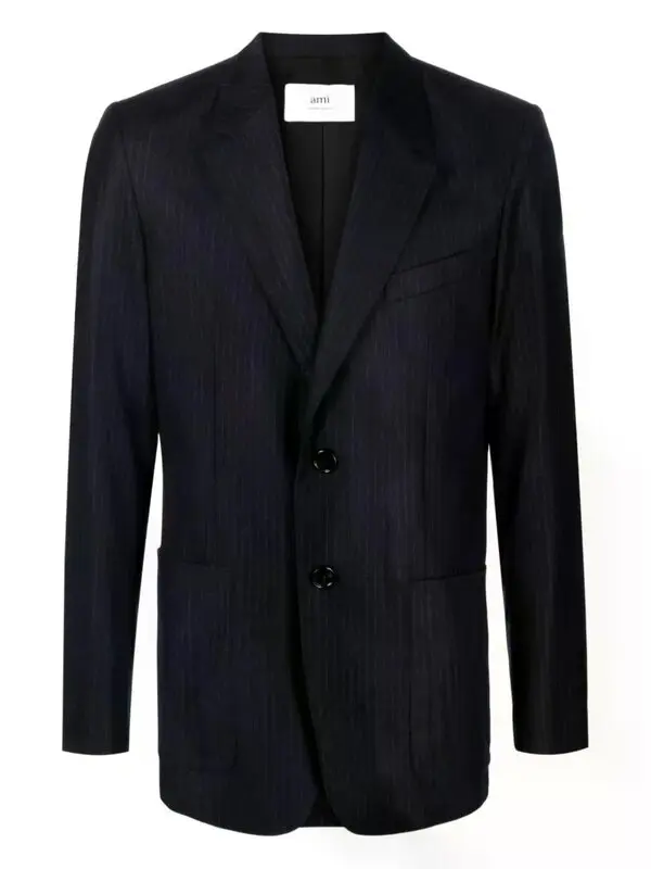 Ami Pinstriped Single-breasted Blazer