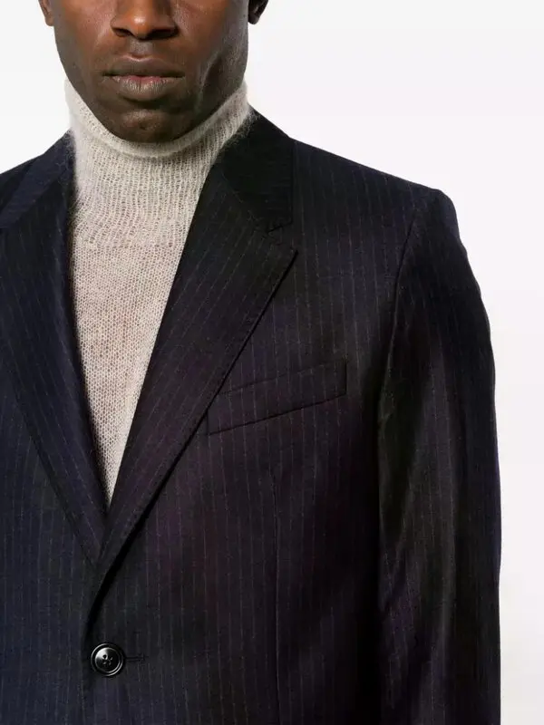 Ami Pinstriped Single-breasted Blazer