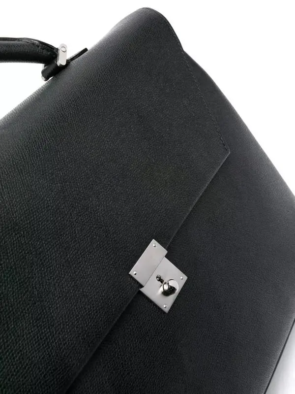 VALEXTRA Avietta Grained Leather Briefcase - Black