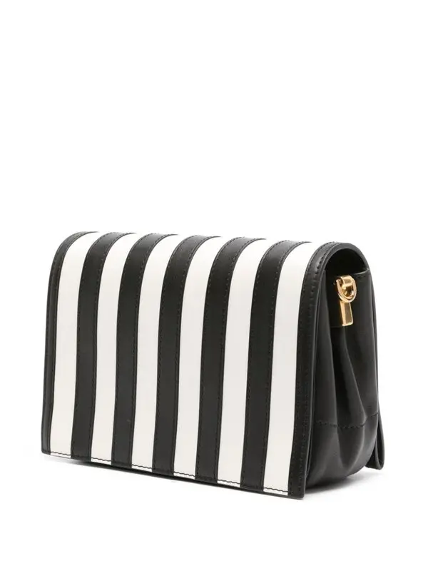Moschino Striped Leather Shoulder Bag