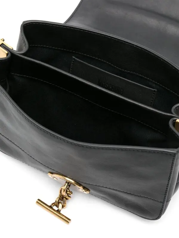 Moschino Striped Leather Shoulder Bag