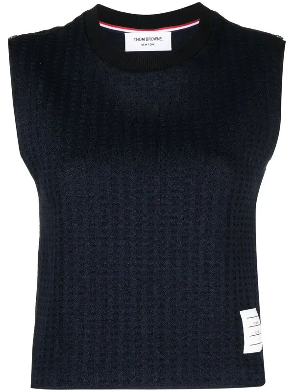 Thom Browne Logo-patch Jacquard Top
