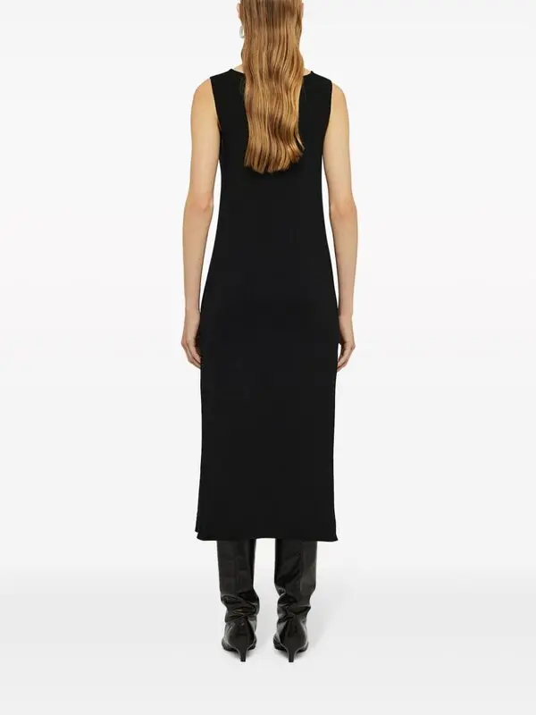 JIL SANDER V-neck Knitted Midi Dress