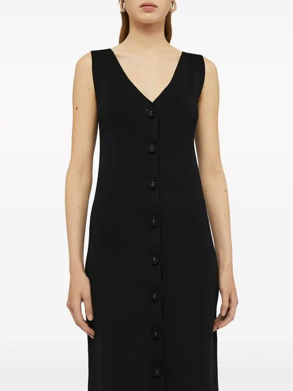 JIL SANDER V-neck Knitted Midi Dress