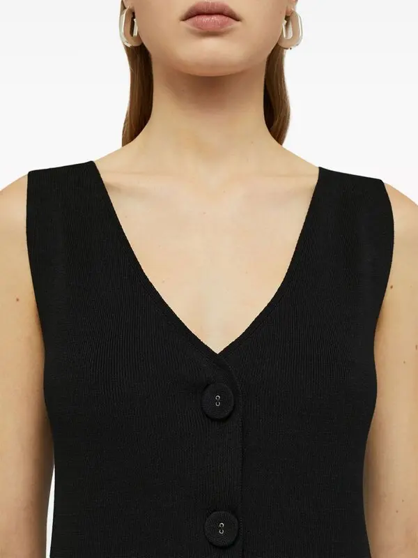 JIL SANDER V-neck Knitted Midi Dress