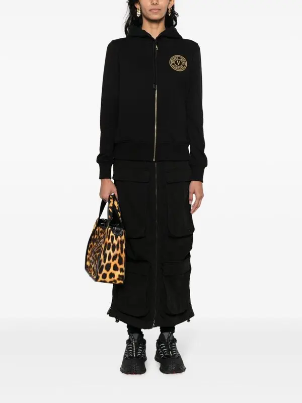 Versace Logo-embroidered Zip-up Hoodie