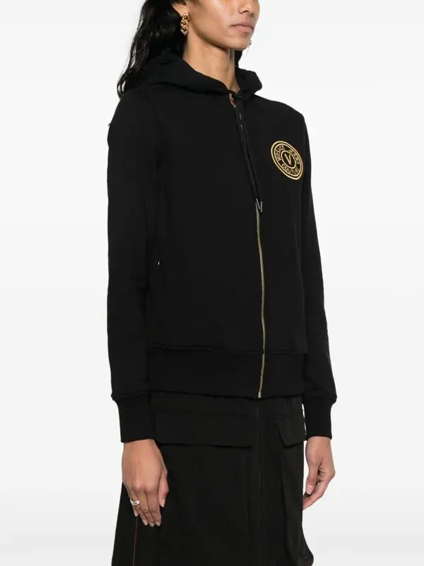 Versace Logo-embroidered Zip-up Hoodie