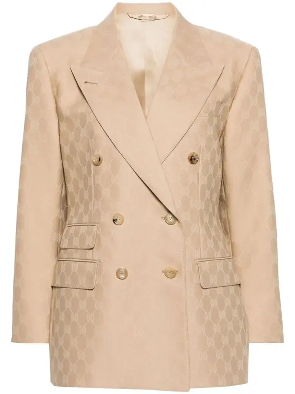 Gucci Gg-jacquard Double-breasted Blazer